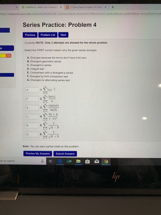 Solved 似WeBWorK: Math 1 242-Commor G (1 pont) Book Problem | Chegg.com