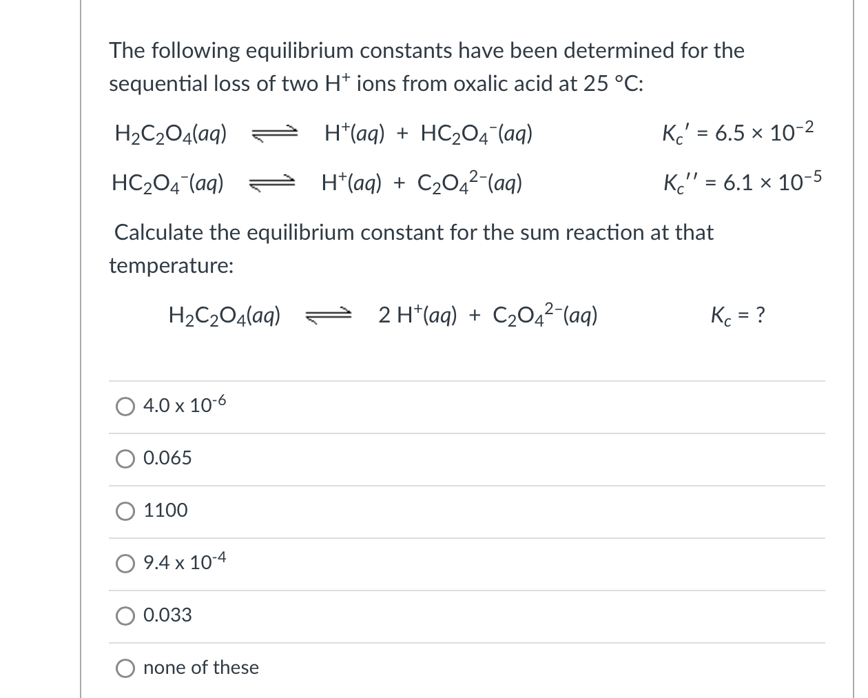 Solved Consider the following equilibrium process at a high | Chegg.com