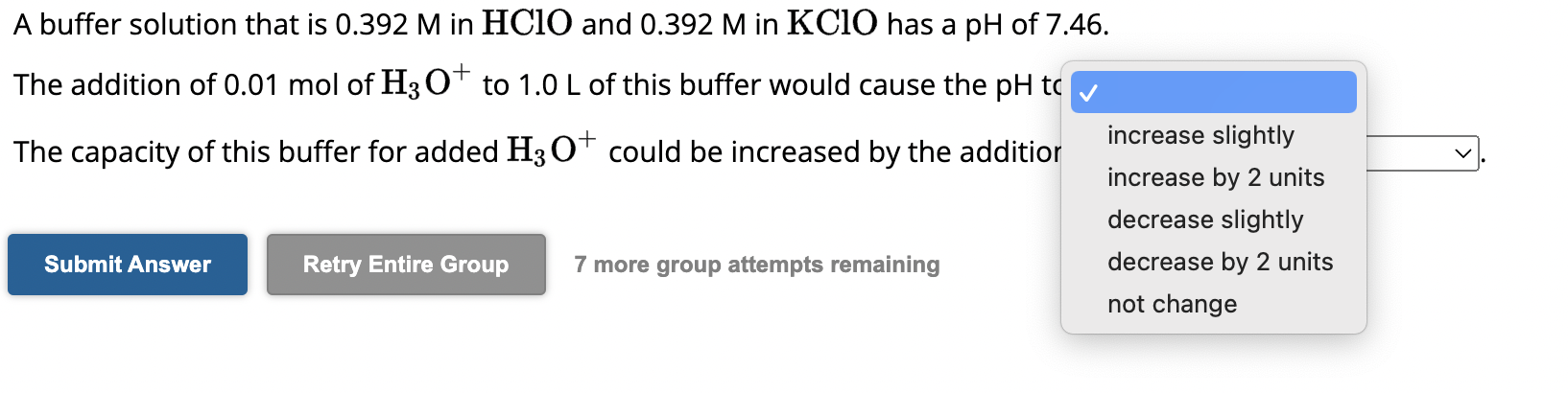 Solved A buffer solution that is 0.392M in HClO and 0.392M | Chegg.com
