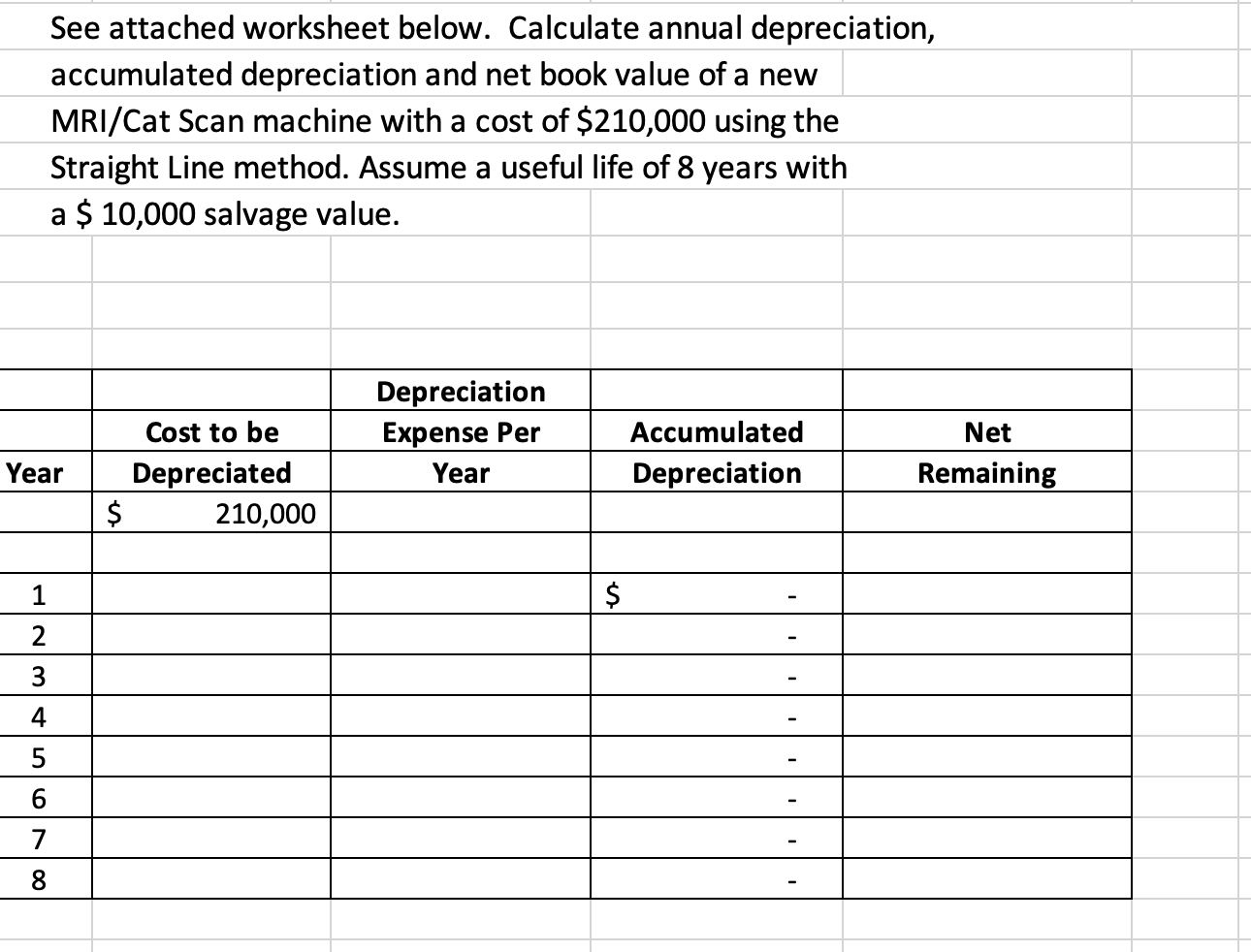 Solved See attached worksheet below. Calculate annual | Chegg.com