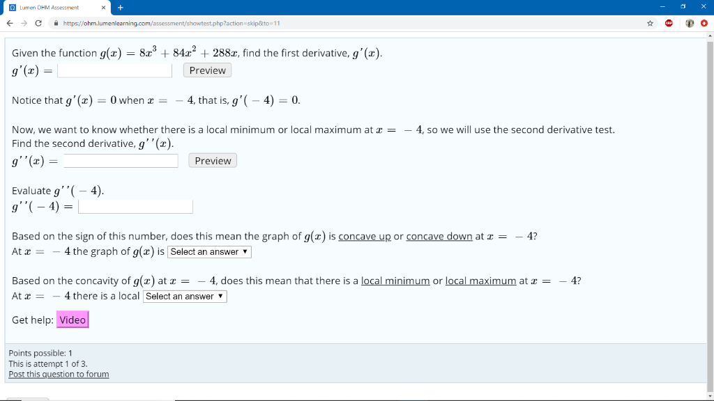 Solved Lumen OHM Assessment -) С e https | Chegg.com