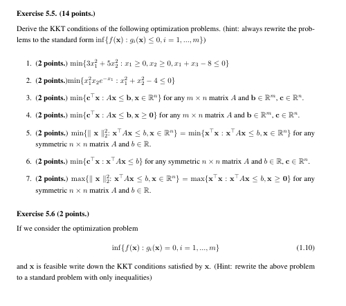 Solved {:inf{f(x):gi(x)≤0,i=1,dots,m})(2 ﻿points.) | Chegg.com