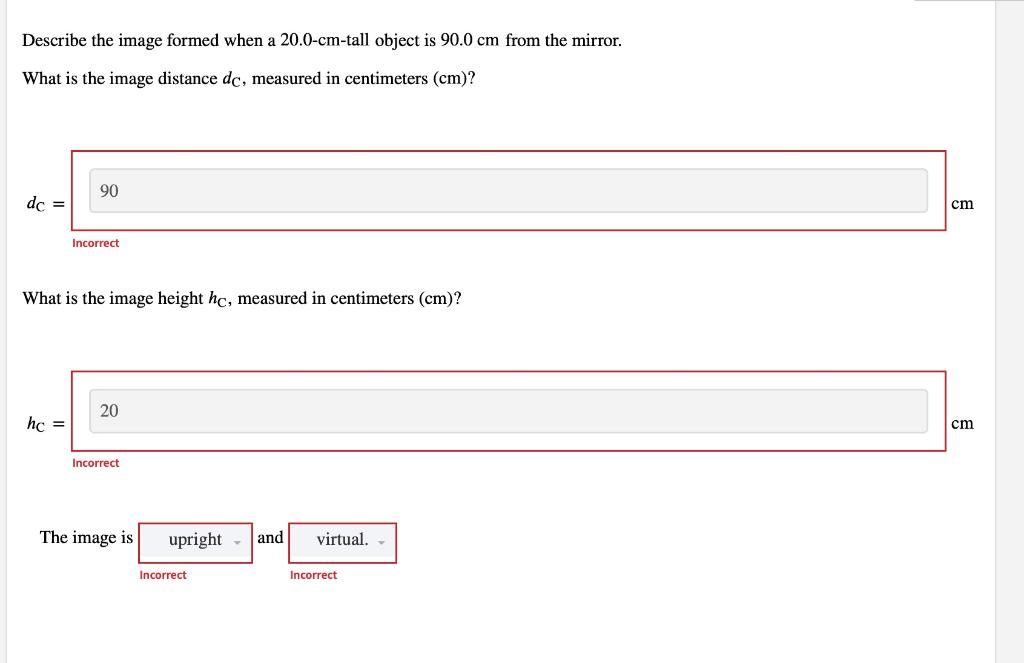 Describe the image formed when a 20.0−cm-tall object | Chegg.com
