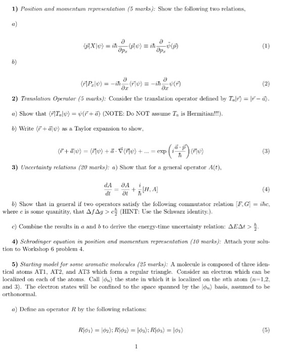 Solved Quantum Mechanics: Question: ONLY solution for Q5 | Chegg.com