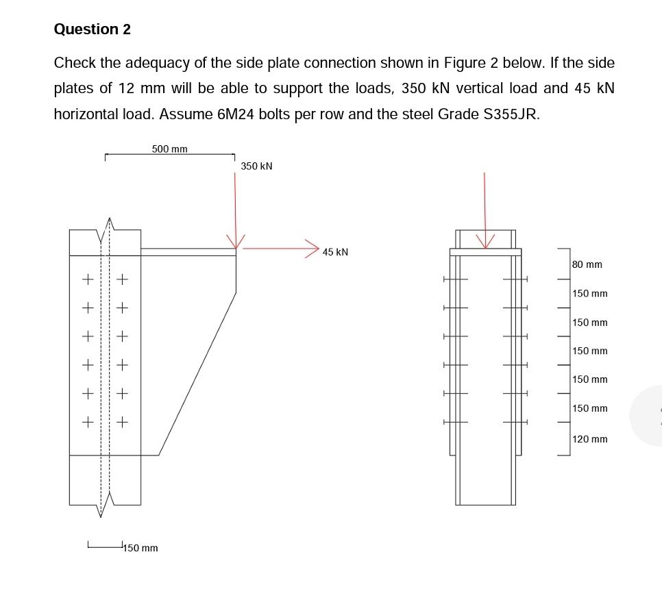 Solved Check the adequacy of the side plate connection shown | Chegg.com