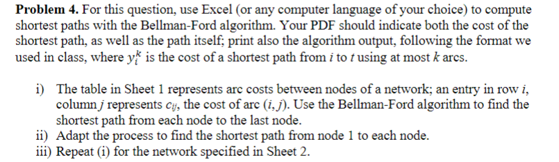 Solved Problem 4. For this question, use Excel (or any | Chegg.com