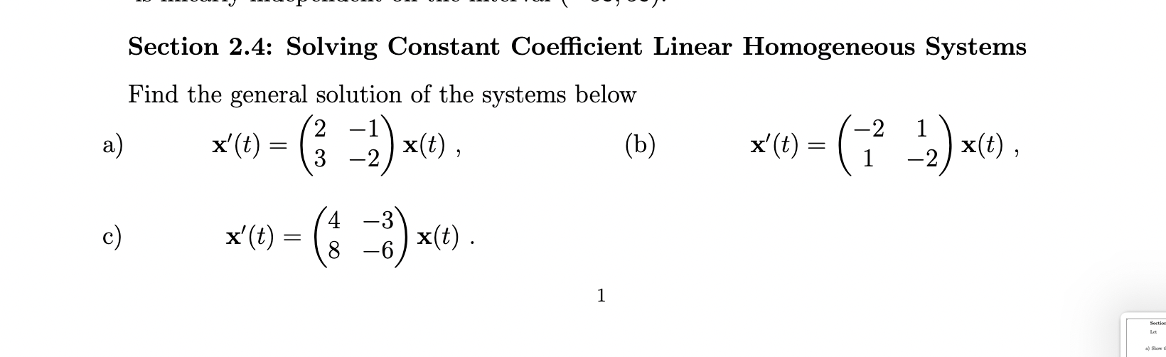 Solved Section 2.4: Solving Constant Coefficient Linear | Chegg.com
