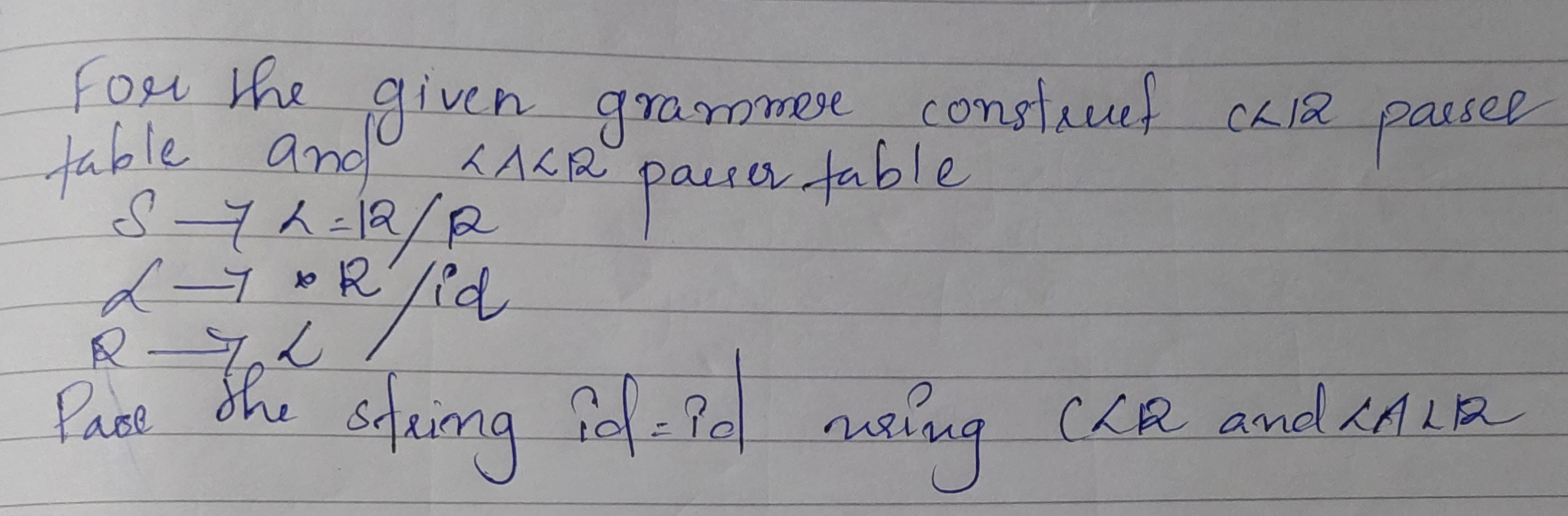 Solved For the given grammere construet C