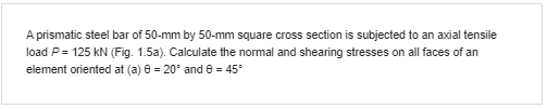 Solved A prismatic steel bar of 50-mm by 50-mm square cross | Chegg.com
