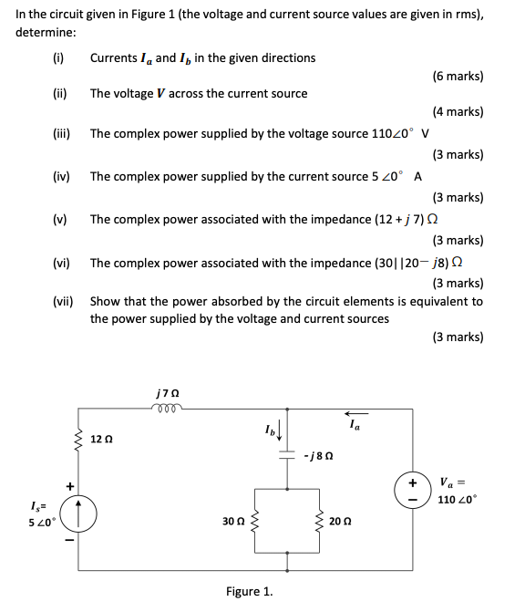 Solved In the circuit given in Figure 1 (the voltage and | Chegg.com