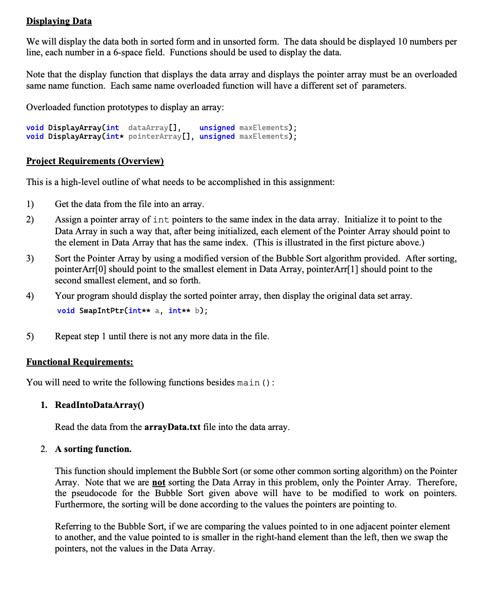 Solved Displaying Data We will display the data both in | Chegg.com