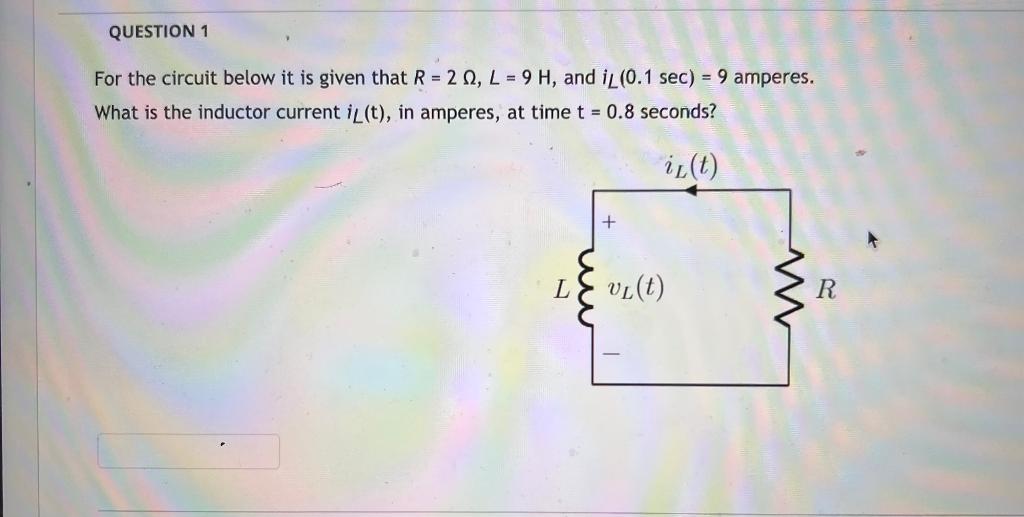 Solved For the circuit below it is given that R=2Ω,L=9H, and | Chegg.com