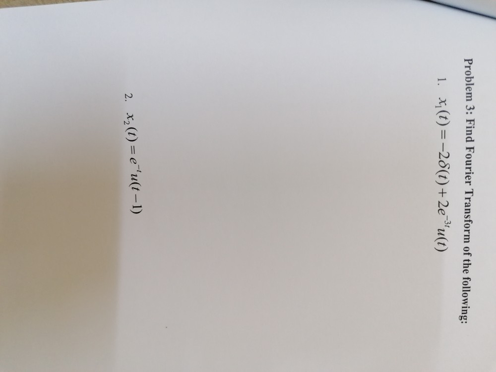 Solved Problem 3: Find Fourier Transform of the following: | Chegg.com