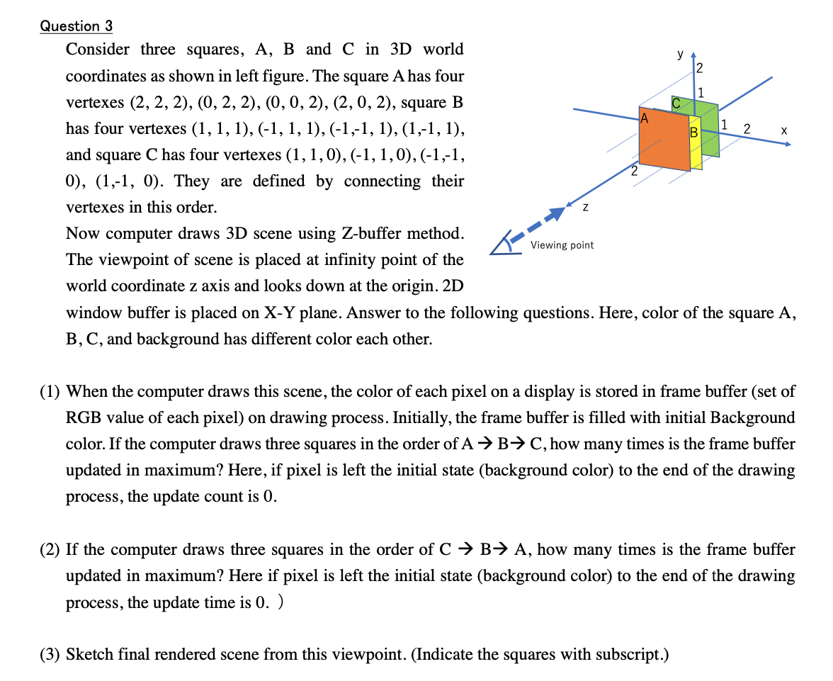 Solved 1 A 1 B 2 х 2 Question 3 Consider three squares, A, B | Chegg.com