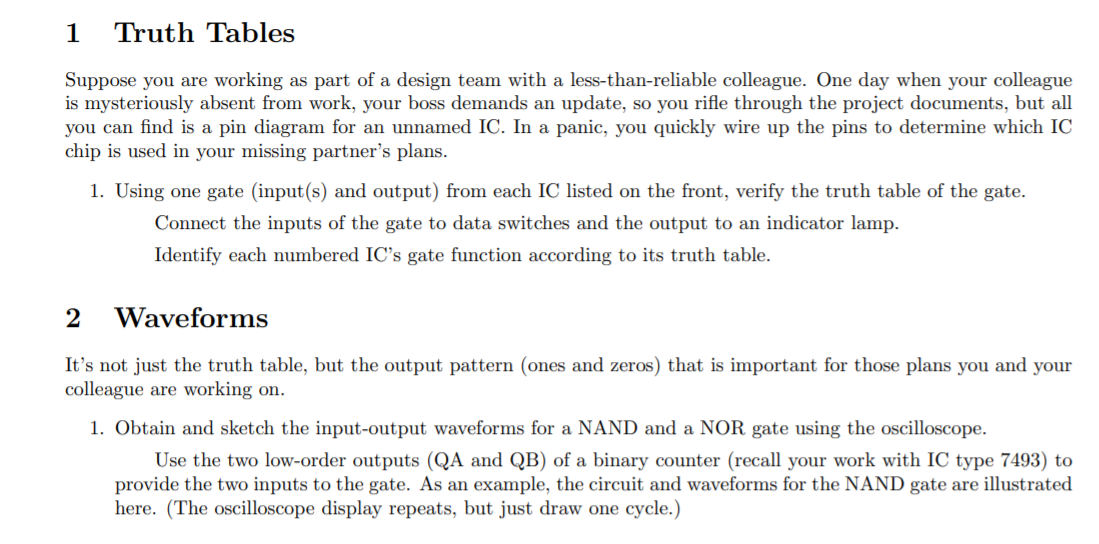 Solved This experiment investigates the logic behavior of | Chegg.com Solved This experiment investigates the logic behavior of | Chegg.com