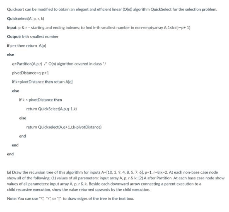 Solved Quicksort can be modified to obtain an elegant and | Chegg.com