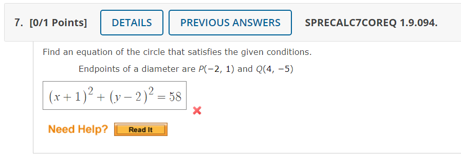 Solved Find an equation of the circle that satisfies the | Chegg.com