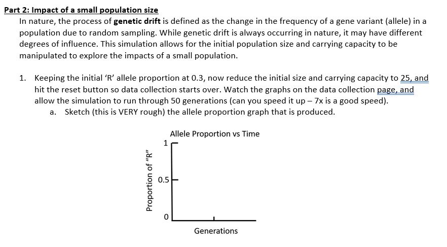 Solved Part 2: Impact of a small population size In nature, | Chegg.com