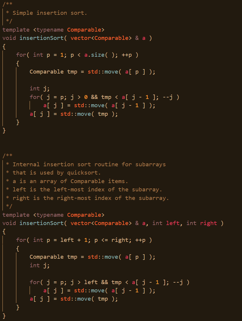 Solved template void quicksort( vector & a, int left, int | Chegg.com
