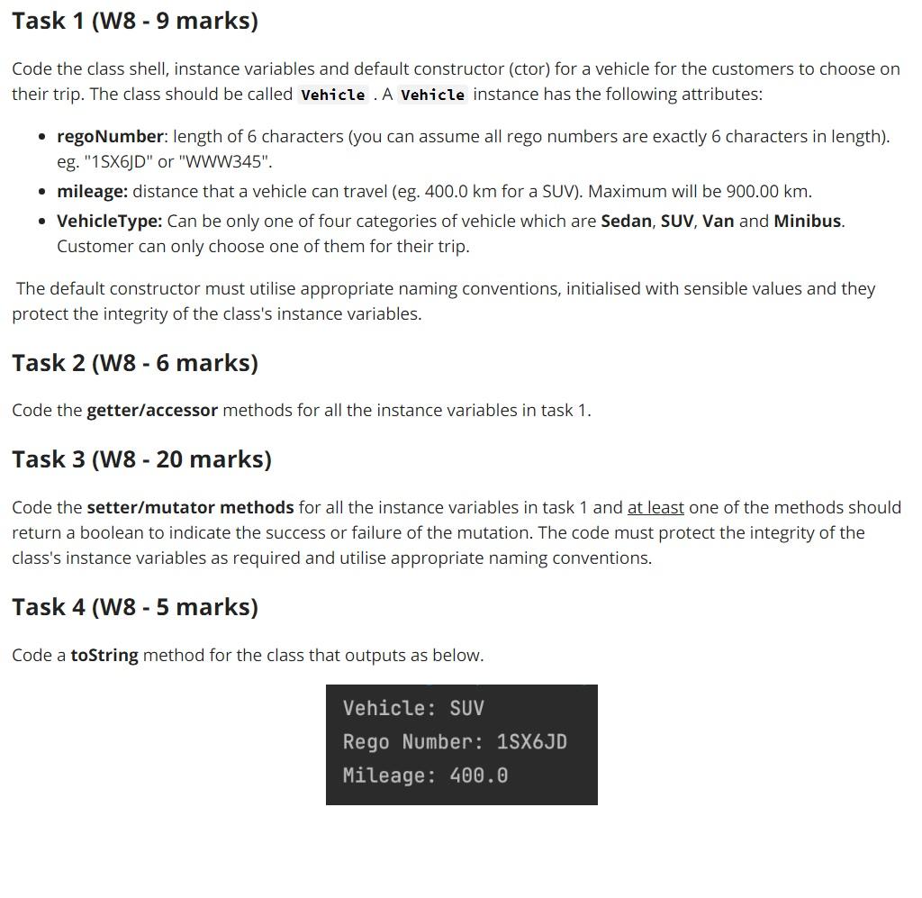 Solved Code The Class Shell Instance Variables And Default Chegg