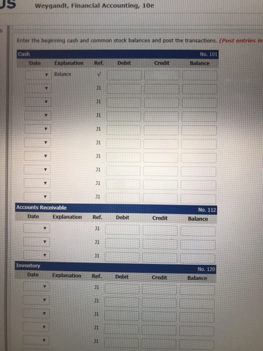 Solved Enter the beginning cash and common stock balances | Chegg.com