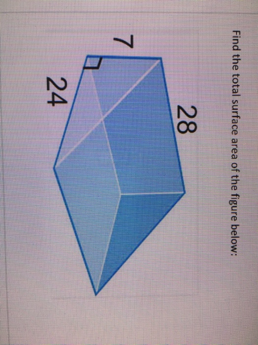 Solved Find the total surface area of the figure below: | Chegg.com