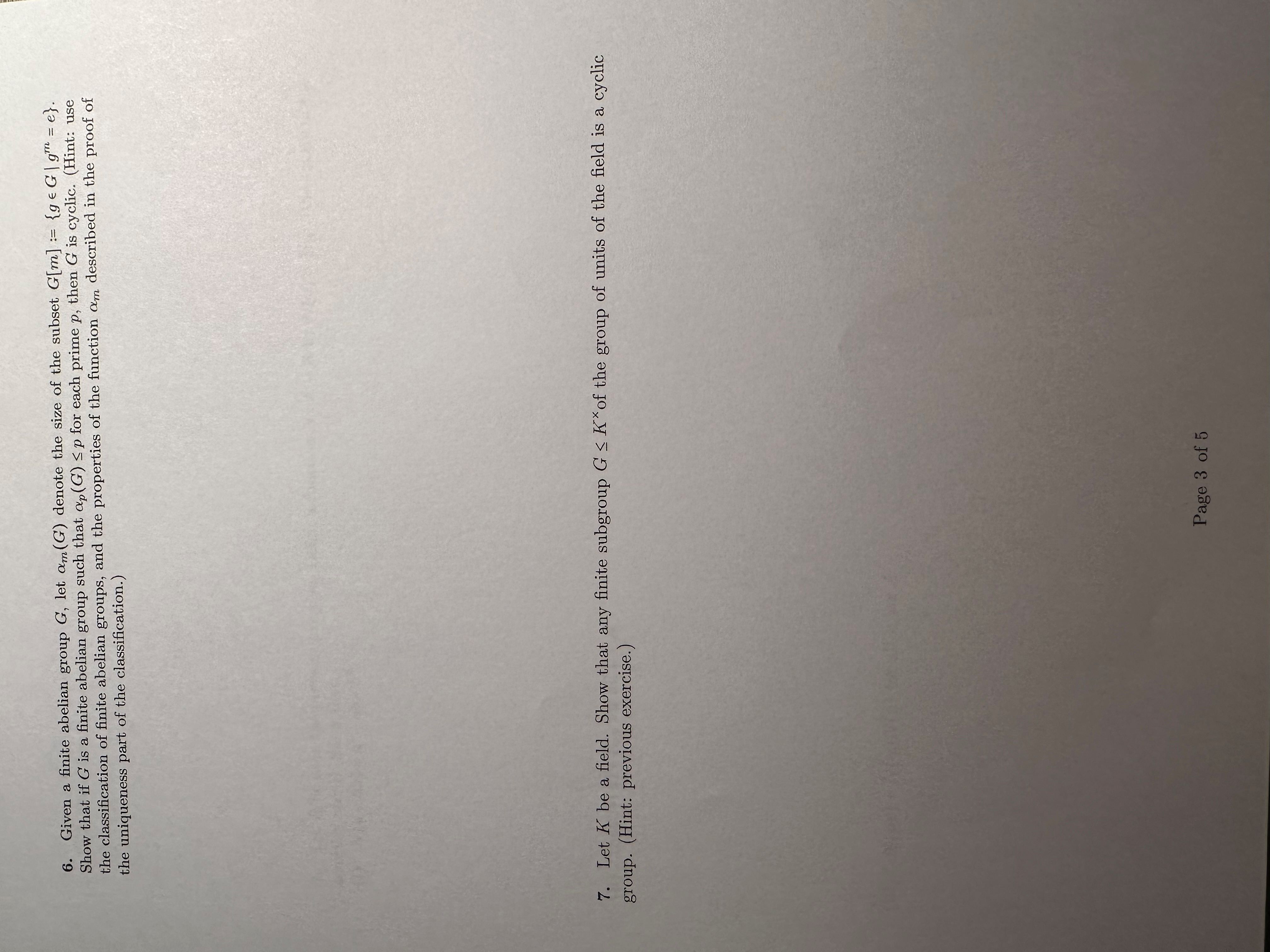 Solved 6. Given a finite abelian group G, let αm(G) denote | Chegg.com