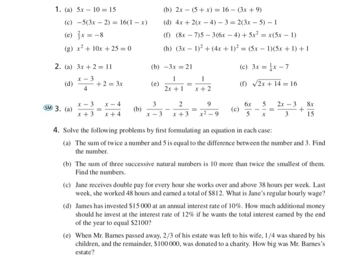 Solved 1 a 5x 10 15 b 2x 5 x 16 3x 9 d 4x Chegg