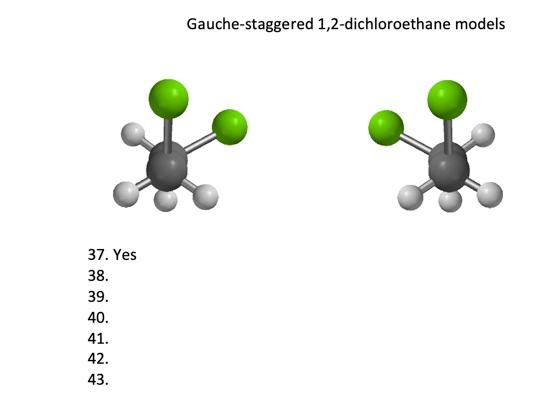 Solved (I constructed the gauche-staggered conformations | Chegg.com