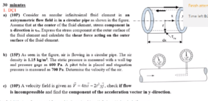 Solved 30 minutes 1. DCl a) (10P) Consider an annular | Chegg.com