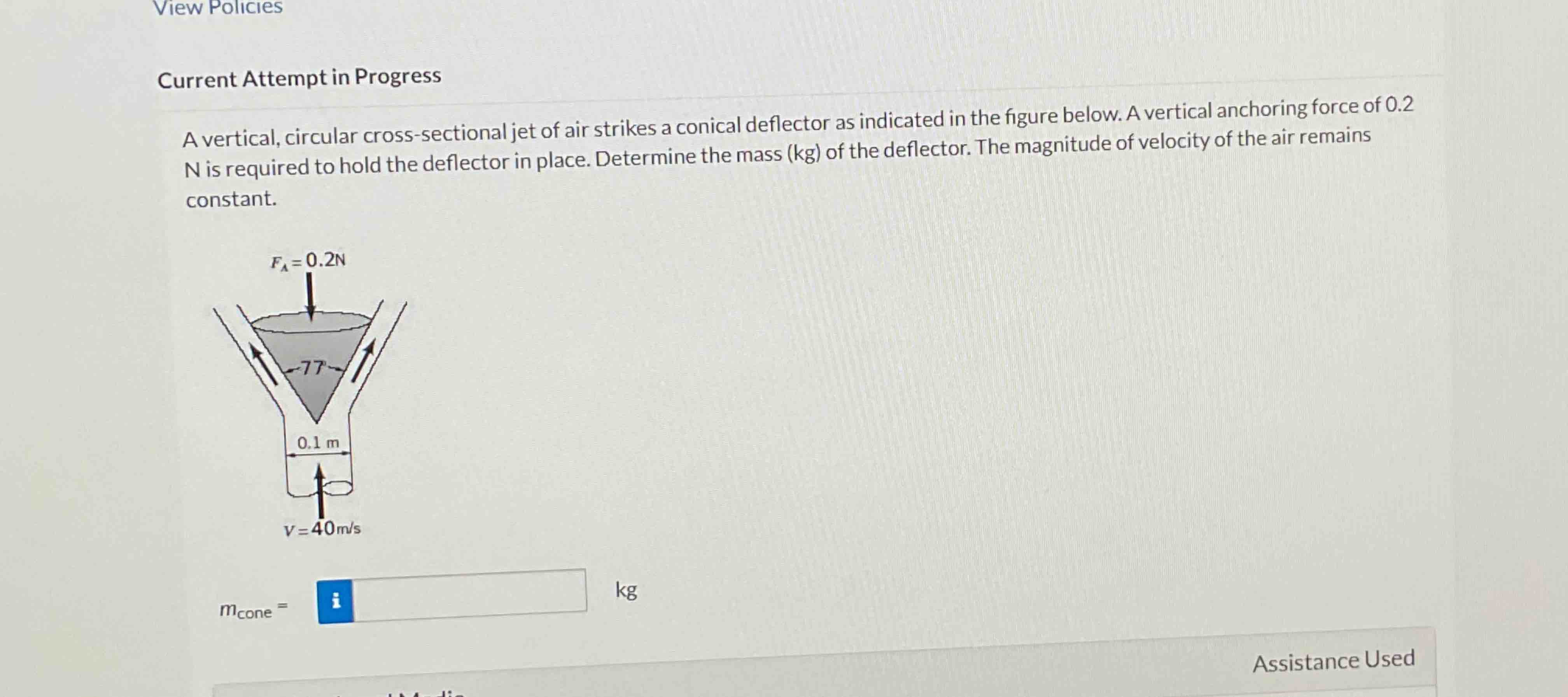 Current Attempt in ProgressA vertical, circular | Chegg.com