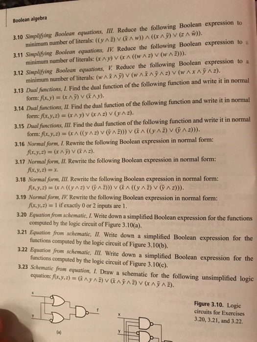 Solved Simplifying Boolean equations, III. Reduce the | Chegg.com