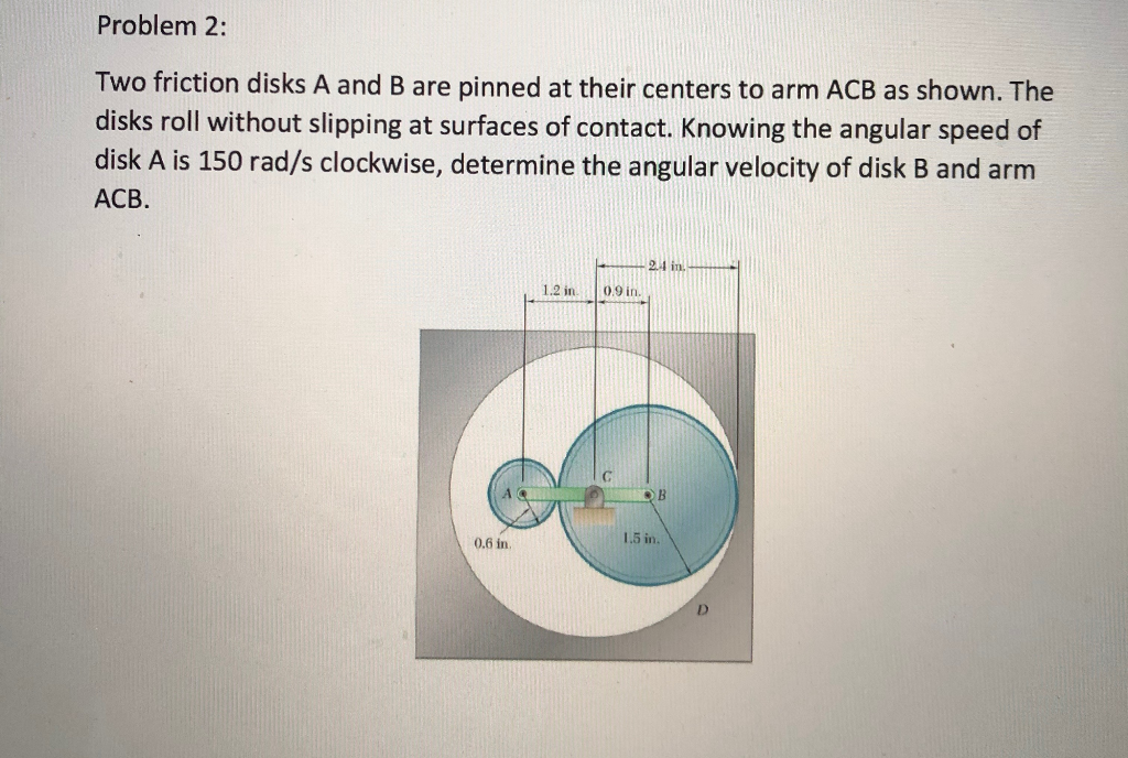 Solved Problem 2: Two friction disks A and B are pinned at | Chegg.com