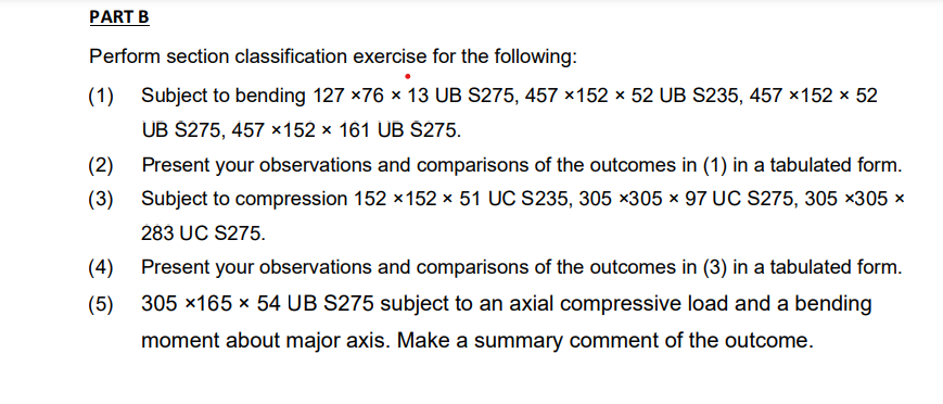 Solved Perform section classification exercise for the | Chegg.com