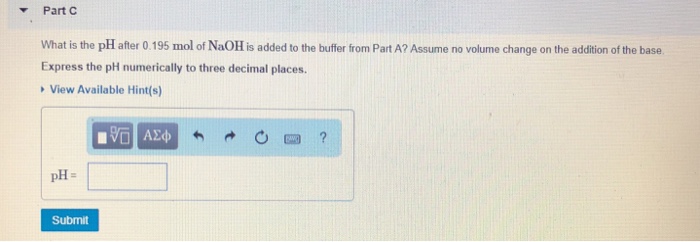 Solved Part A What is the ph of a buffer prepared by adding | Chegg.com