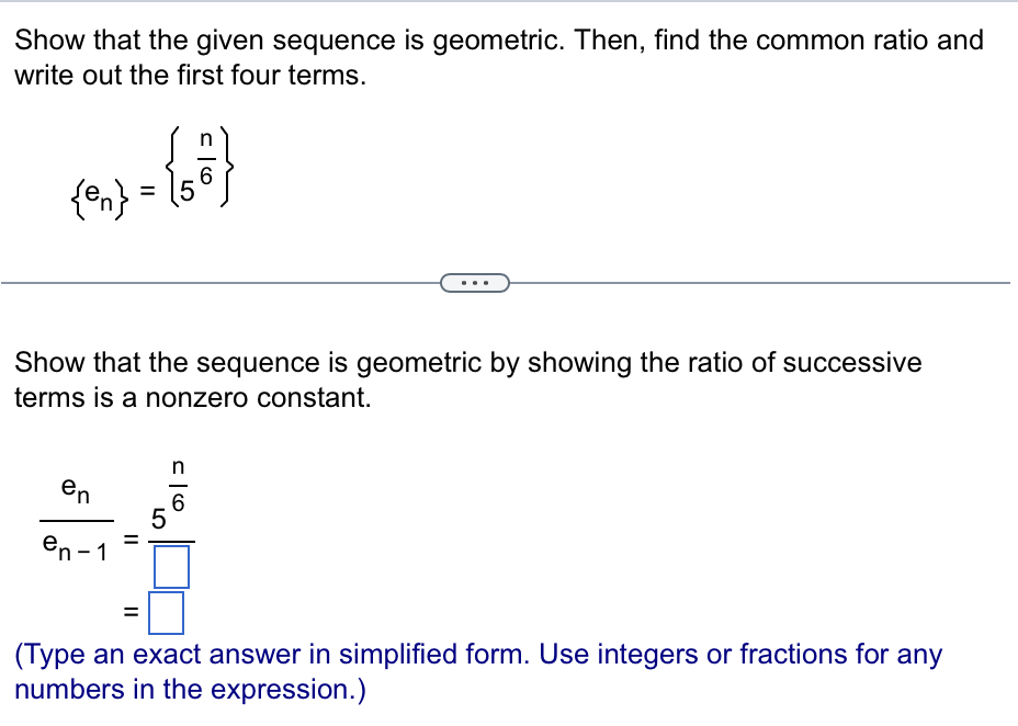 Solved Show that the given sequence is geometric. THEN, find | Chegg.com