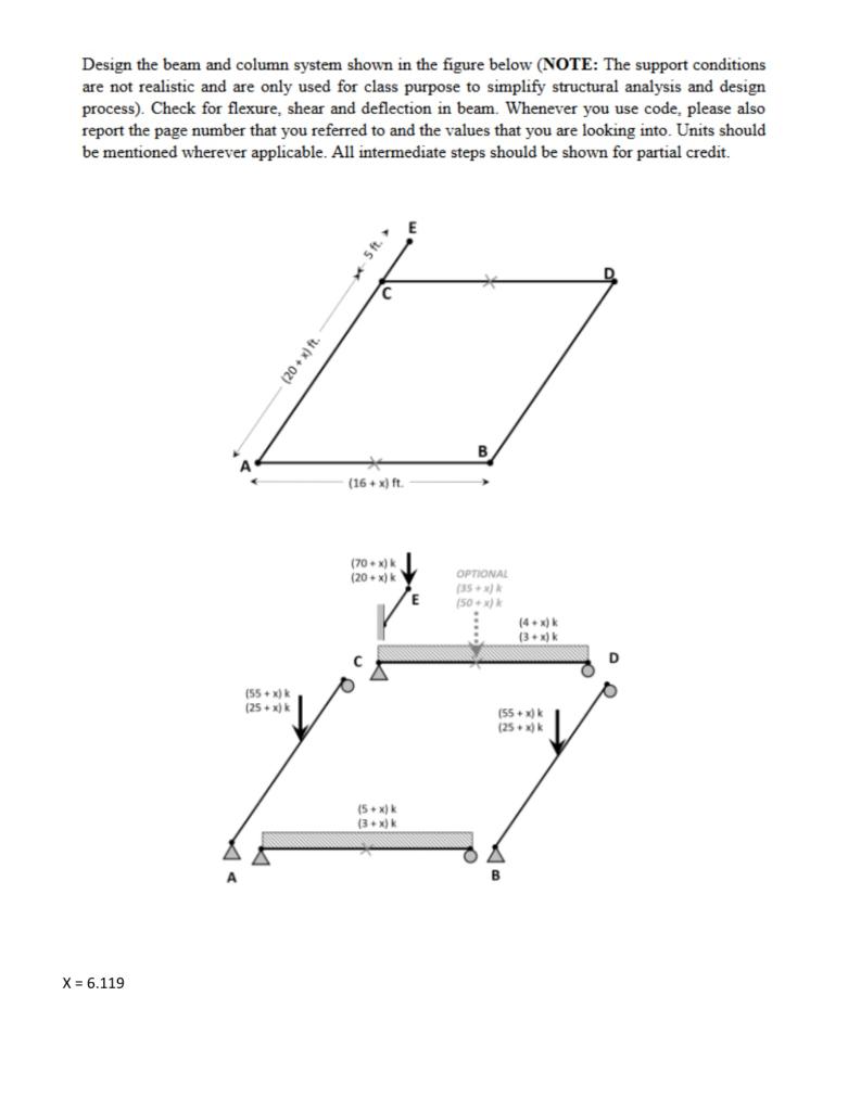 Design the beam and column system shown in the figure | Chegg.com