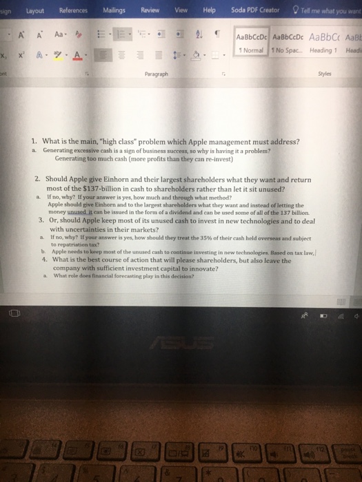 Solved Layout References Mailings Review View Help Soda Pdf