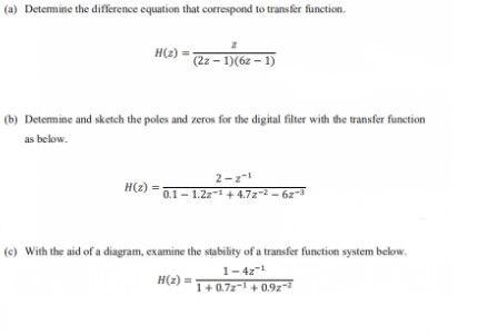 Solved (a) Determine the difference equation that correspond | Chegg.com