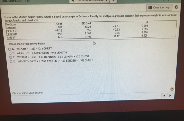 Solved Question Help * Refer to the Minitab display below, | Chegg.com