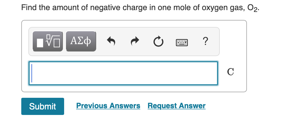 Solved Find the amount of negative charge in one mole of | Chegg.com
