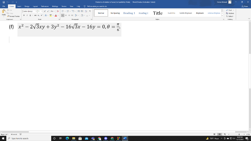 Solved Find the transformed equations of the following | Chegg.com