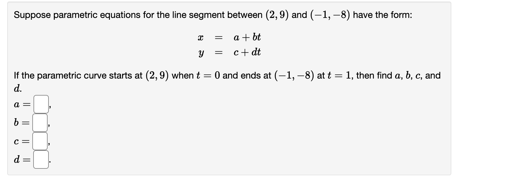 Solved Suppose parametric equations for the line segment | Chegg.com