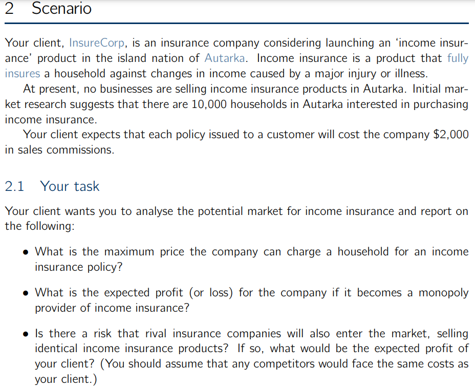Solved 2 Scenario Your client, InsureCorp, is an insurance | Chegg.com