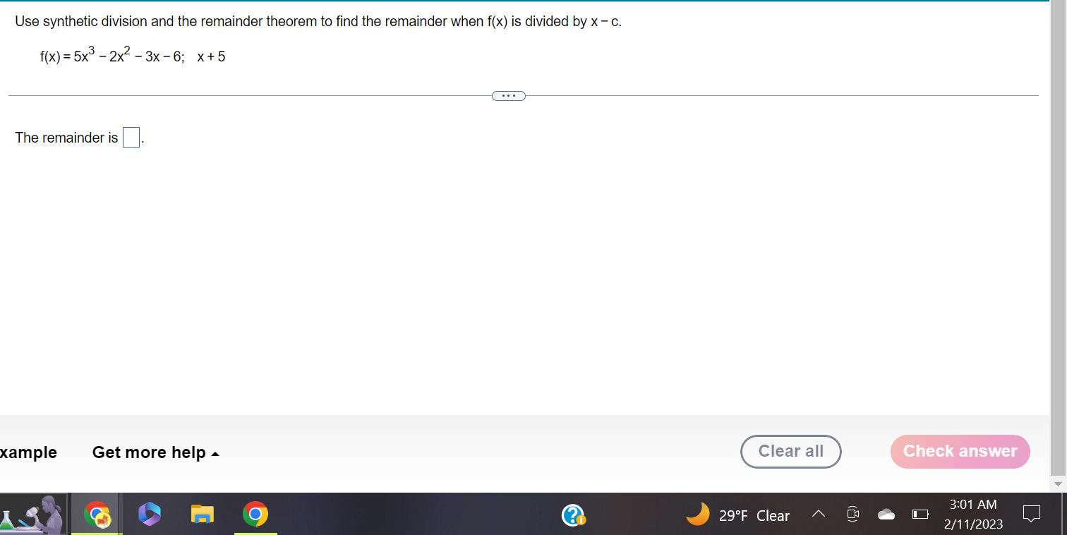Solved Use synthetic division and the remainder theorem to | Chegg.com