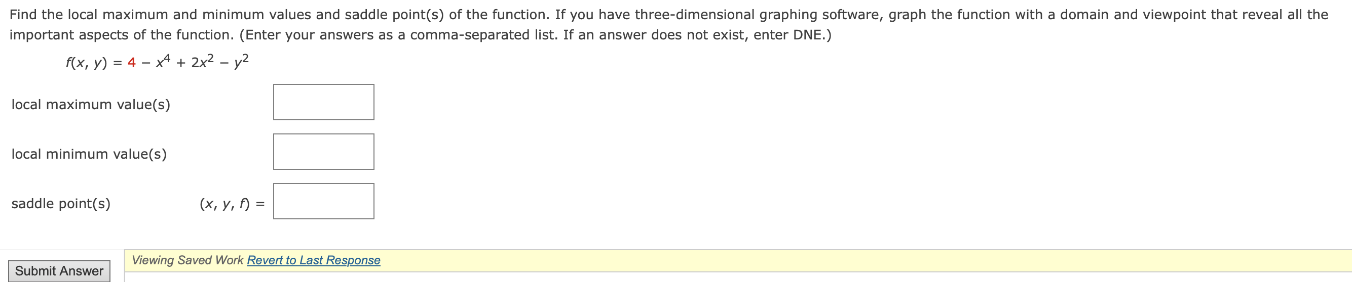 Solved important aspects of the function. (Enter your | Chegg.com