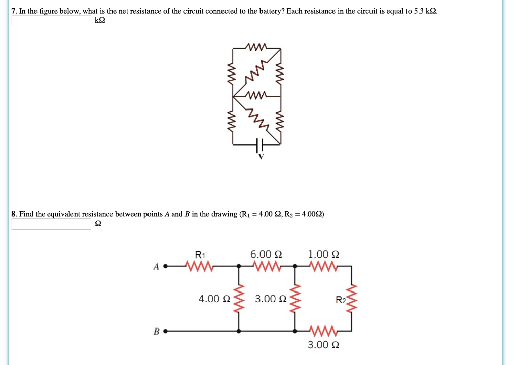 Solved 7. In the figure below, what is the net resistance of | Chegg.com