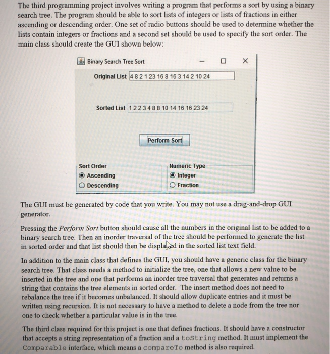 Solved The third programming project involves writing a | Chegg.com