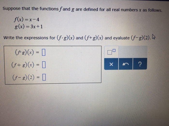 Solved Suppose that the functions fand g are defined for all | Chegg.com