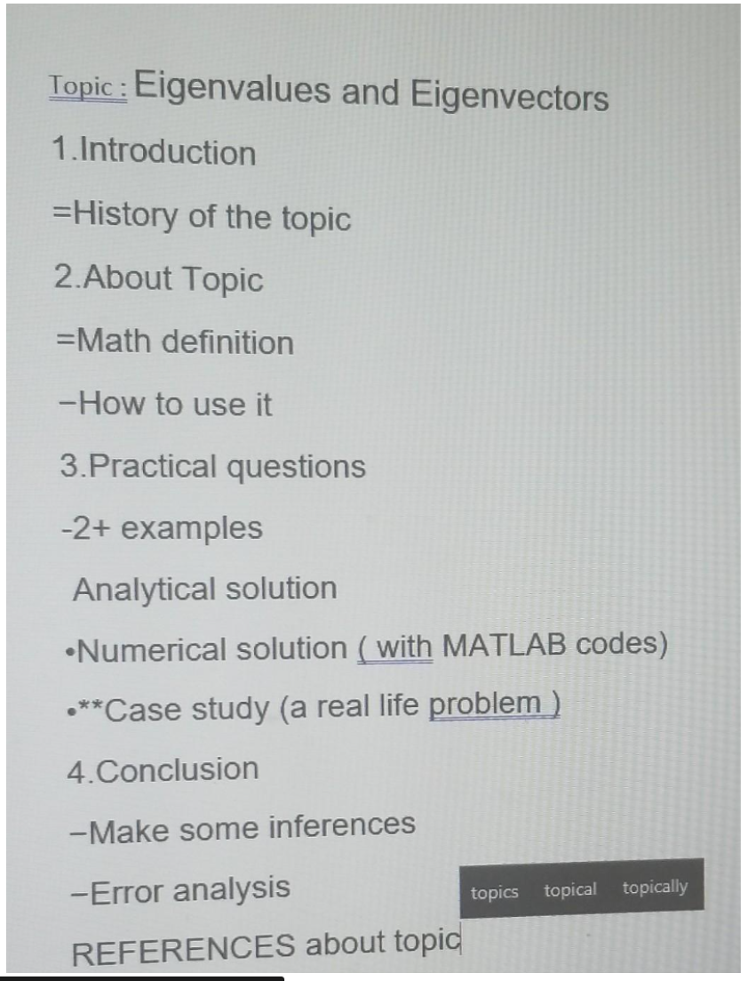 Solved Topic: Eigenvalues and Eigenvectors 1.Introduction | Chegg.com